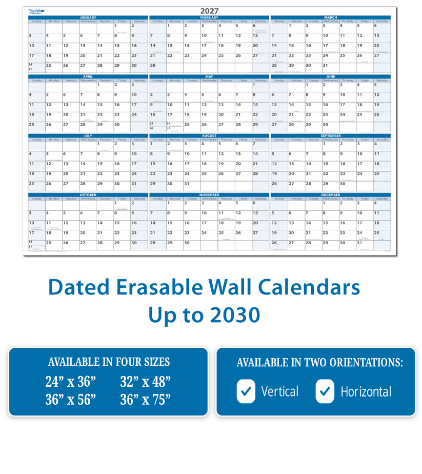Now to 2040 Annual and Fiscal High-End Dry-Erasable Wall Calendar ...
